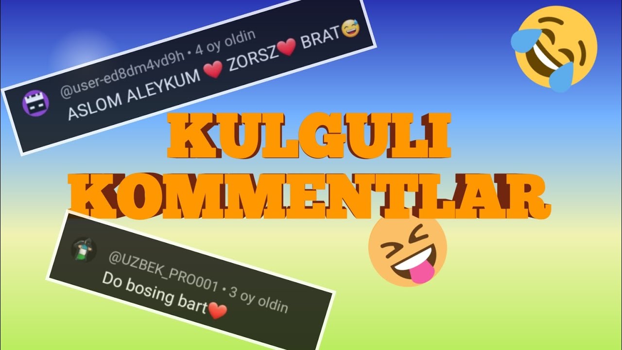 KULGULI 🤣 KOMMENTARIYALAR #1 @azizgamer - YouTube