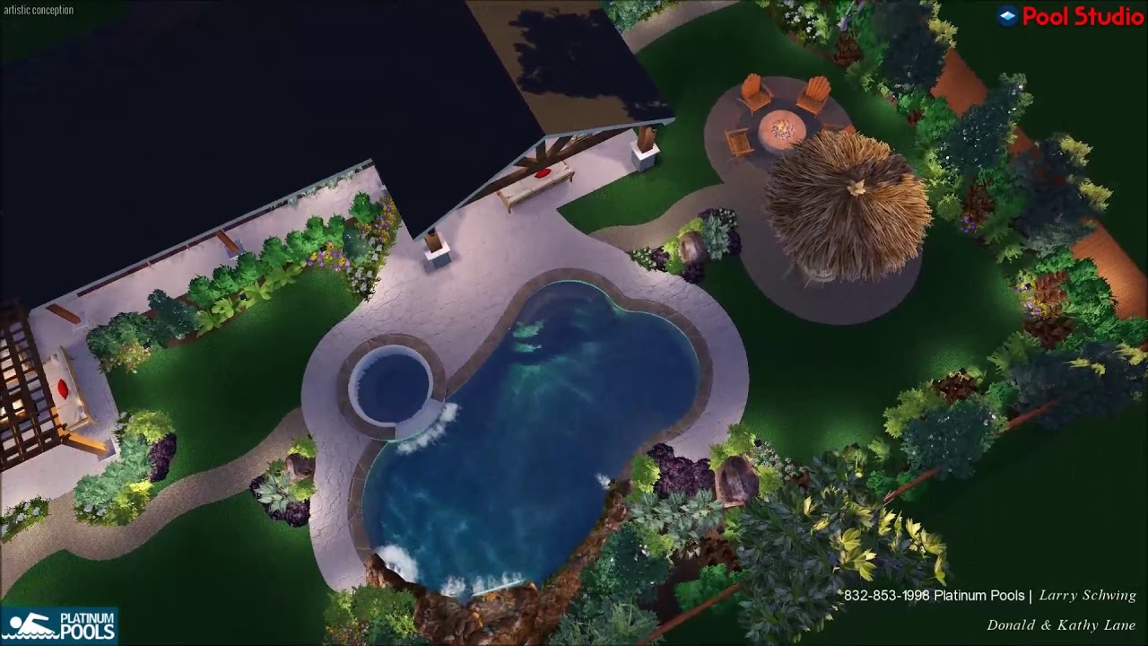 Lane Family Pool Video By Larry Schwing Rev 4 with Grotto youtube - YouTube