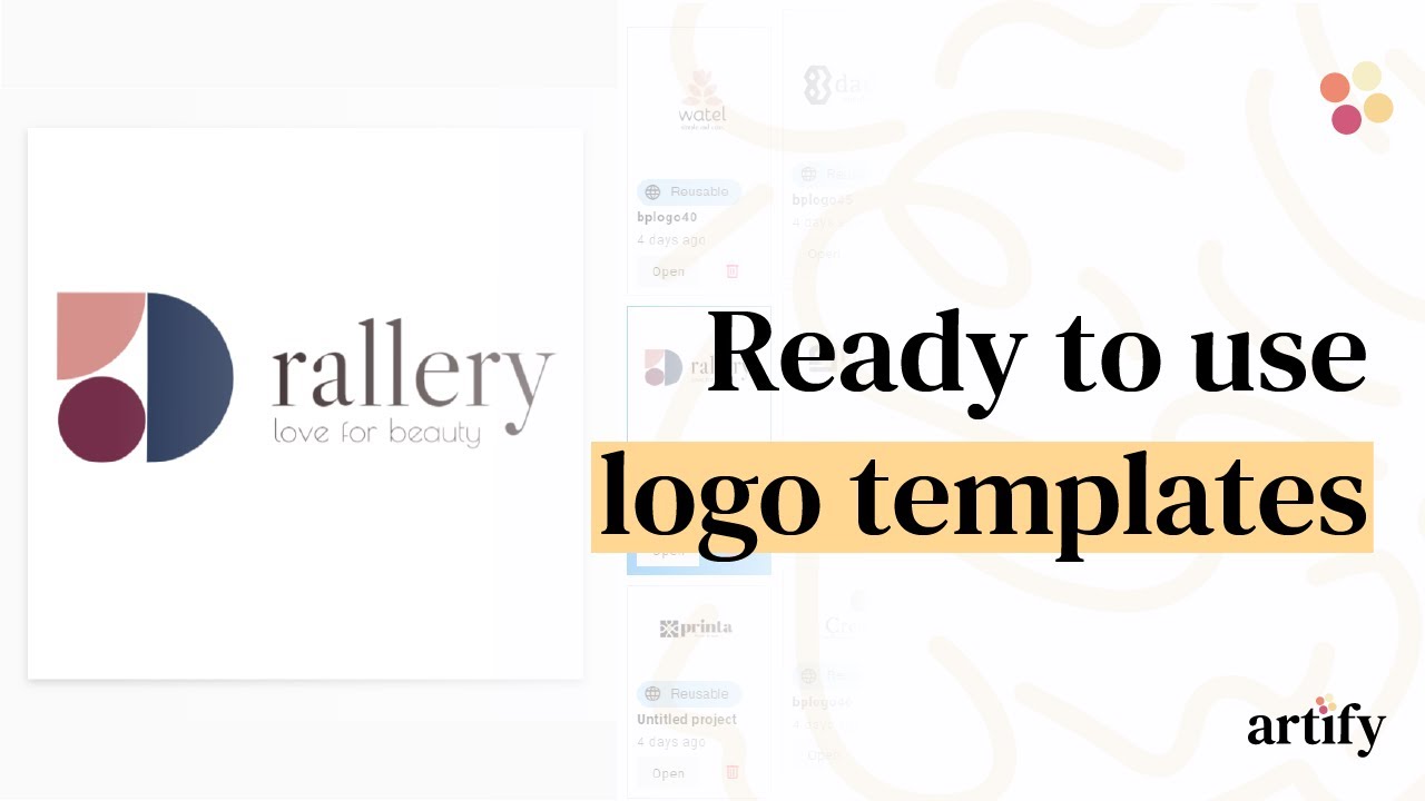Artify: Ready to use logo templates for your next project - YouTube