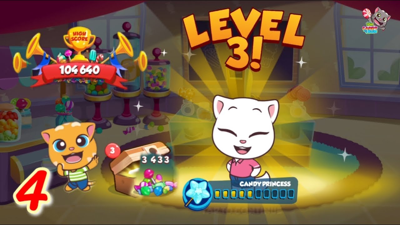 Talking Tom Candy Run Part4 - New Level Talking Angela Gameplay Android ...