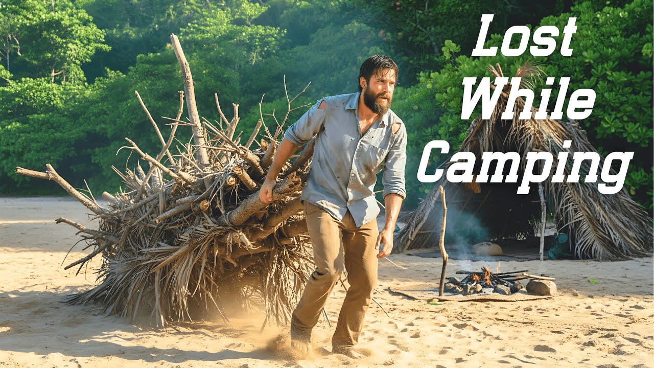 Lost while camping - Man swept away by waves to a deserted island - YouTube