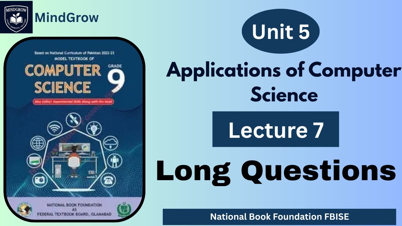 Unit 5 Applications of Computer Science Class 9 | Long Questions with ...