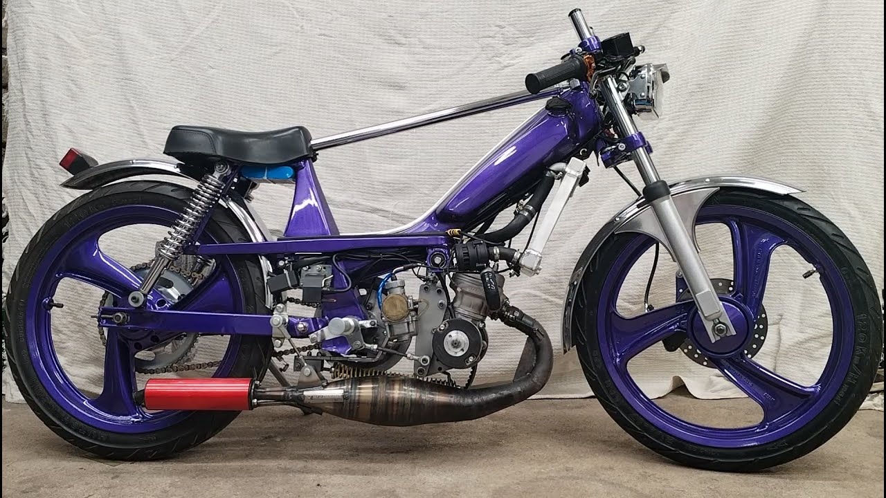 mbk 51 custom part 2 pose jantes frein magnum xr - YouTube