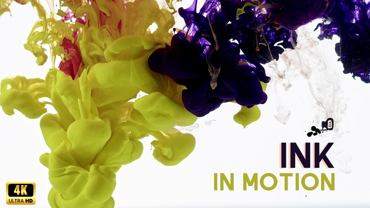 Abstract Liquid ink in Water Slow Motion Graphics White Background ...