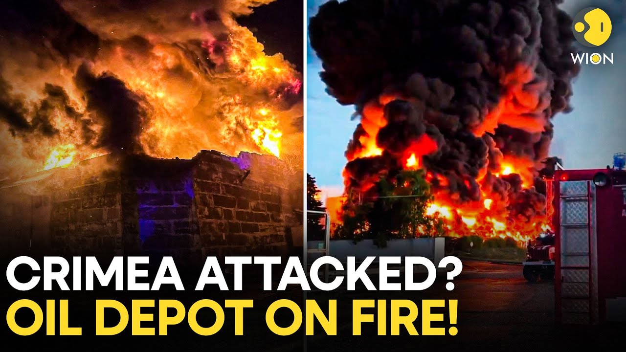 Crimea Under Attack LIVE: Drone Strike Causes Huge Fire At Oil Depot In ...