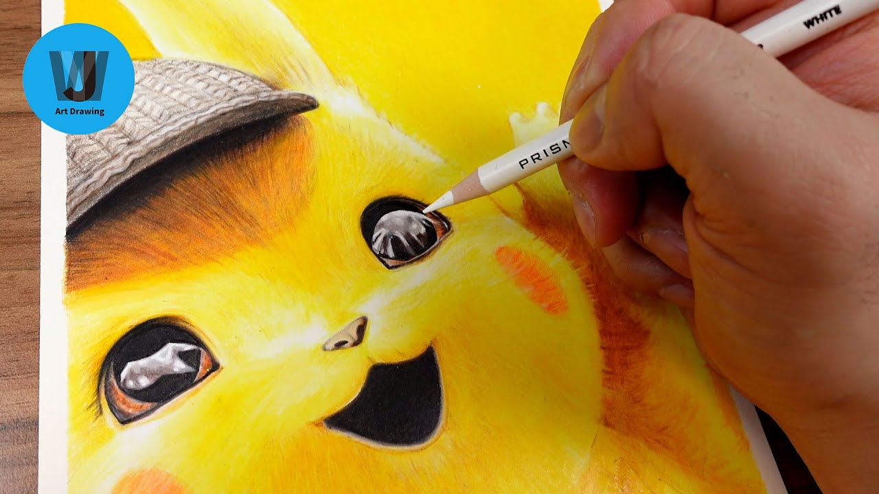 Drawing POKÉMON Detective Pikachu - Colored pencils [JWY Art Drawing ...