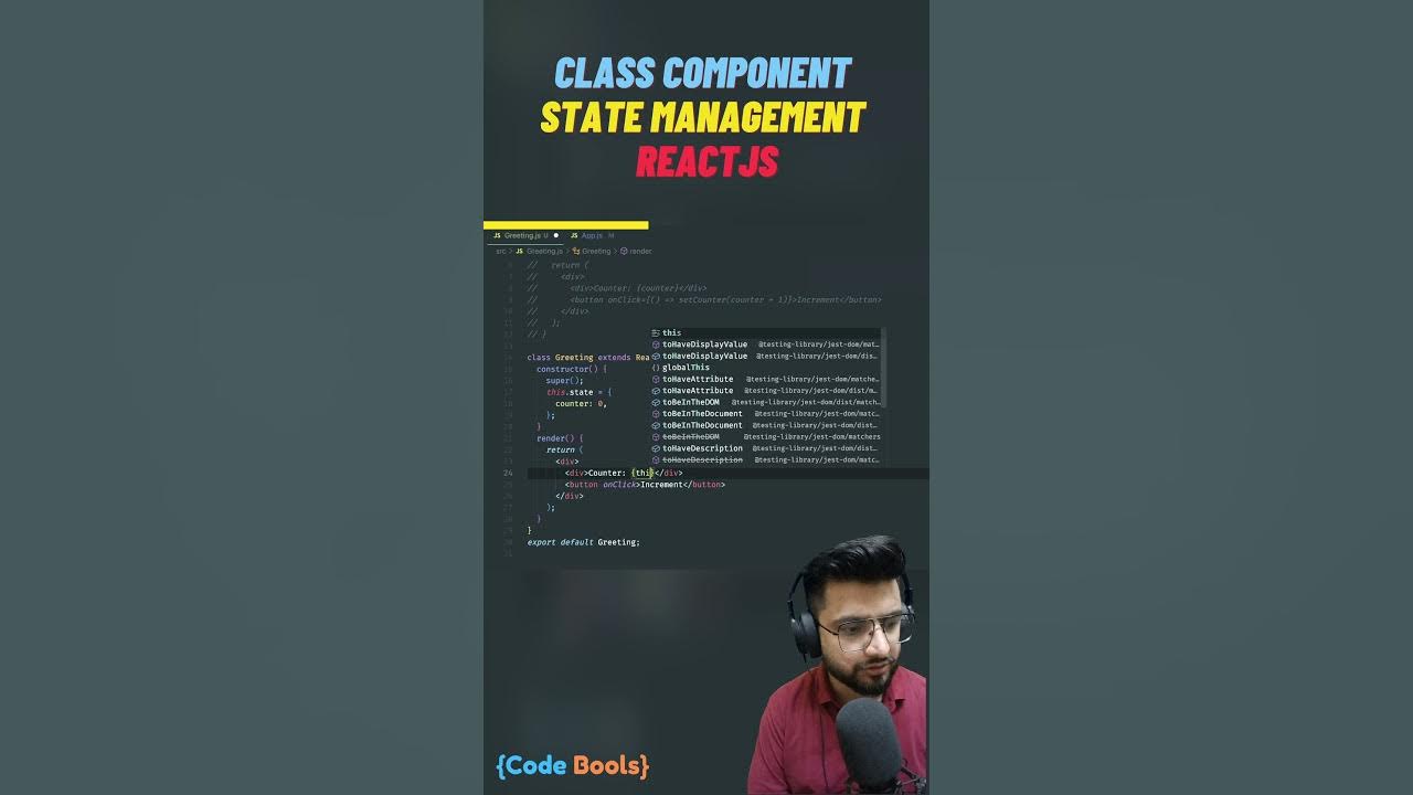 How to create state in a Class Component using ReactJS #reactjs #components #class #shorts - YouTube