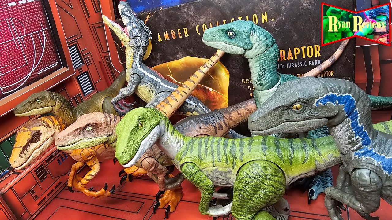 Ryan Reviews - MATTEL JURASSIC WORLD AMBER COLLECTION VELOCIRAPTOR TIGER, ECHO, DELTA, BLUE ...