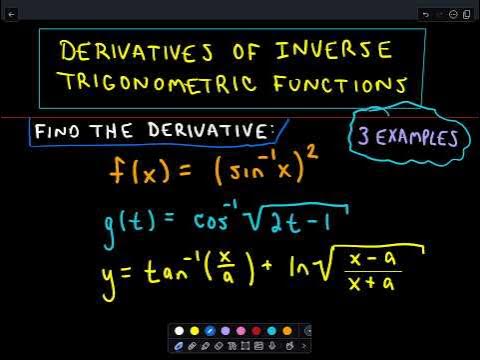 Inverse Trigonometric Functions - Derivatives - YouTube