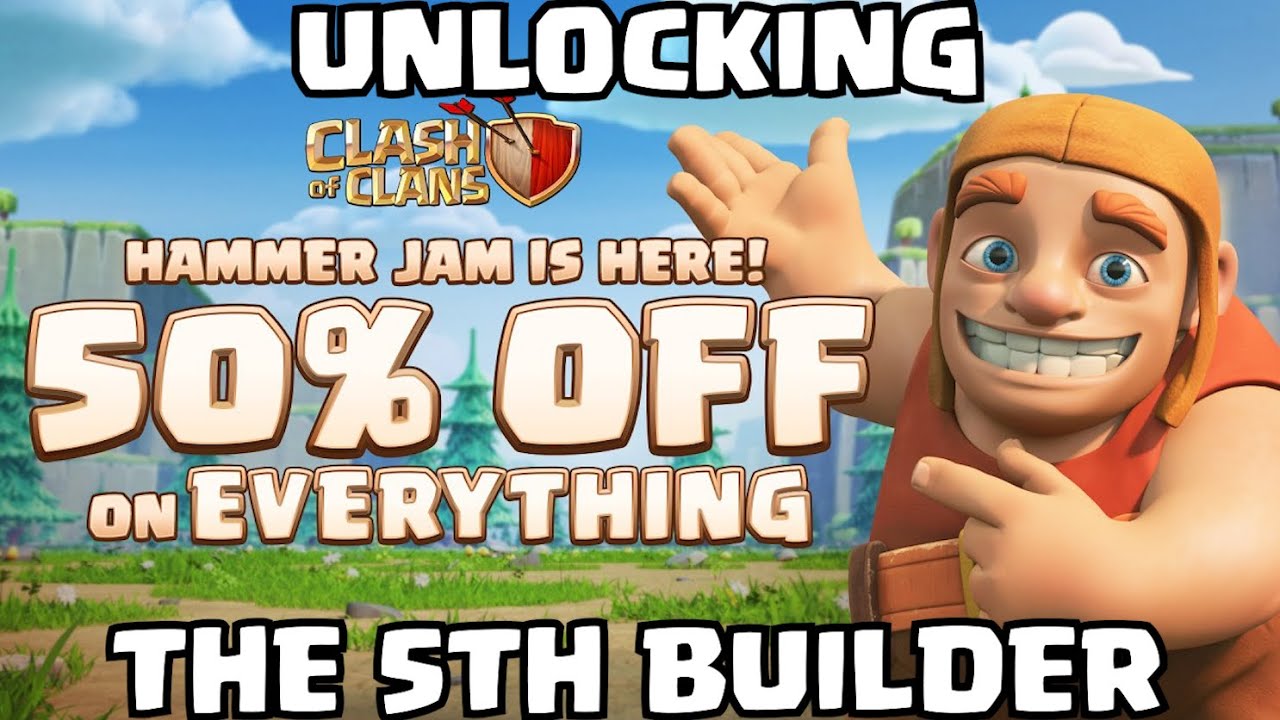 GRINDING HAMMER JAM & UNLOCKING THE 5TH BUILDER FREE TO PLAY! - YouTube