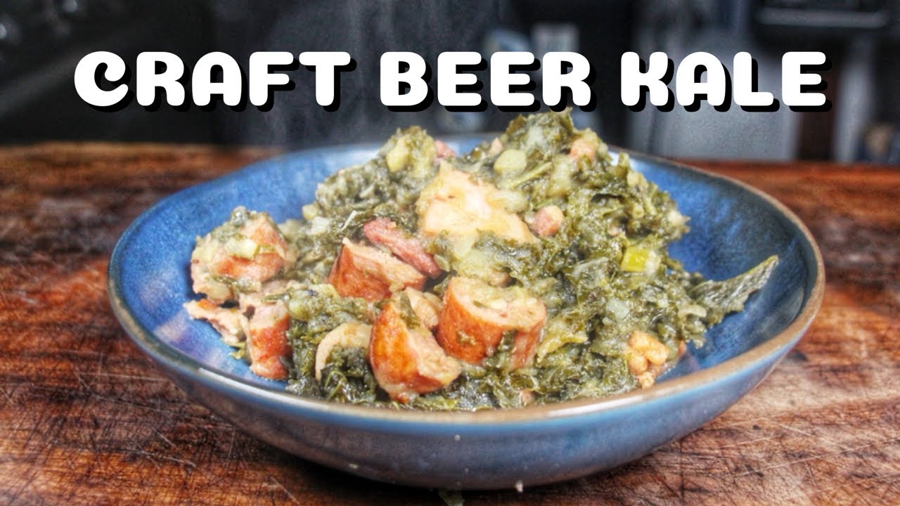 DUTCH OVEN CRAFT BEER KALE with SMOKED SAUSAGES - GERMAN TRADITIONAL ...