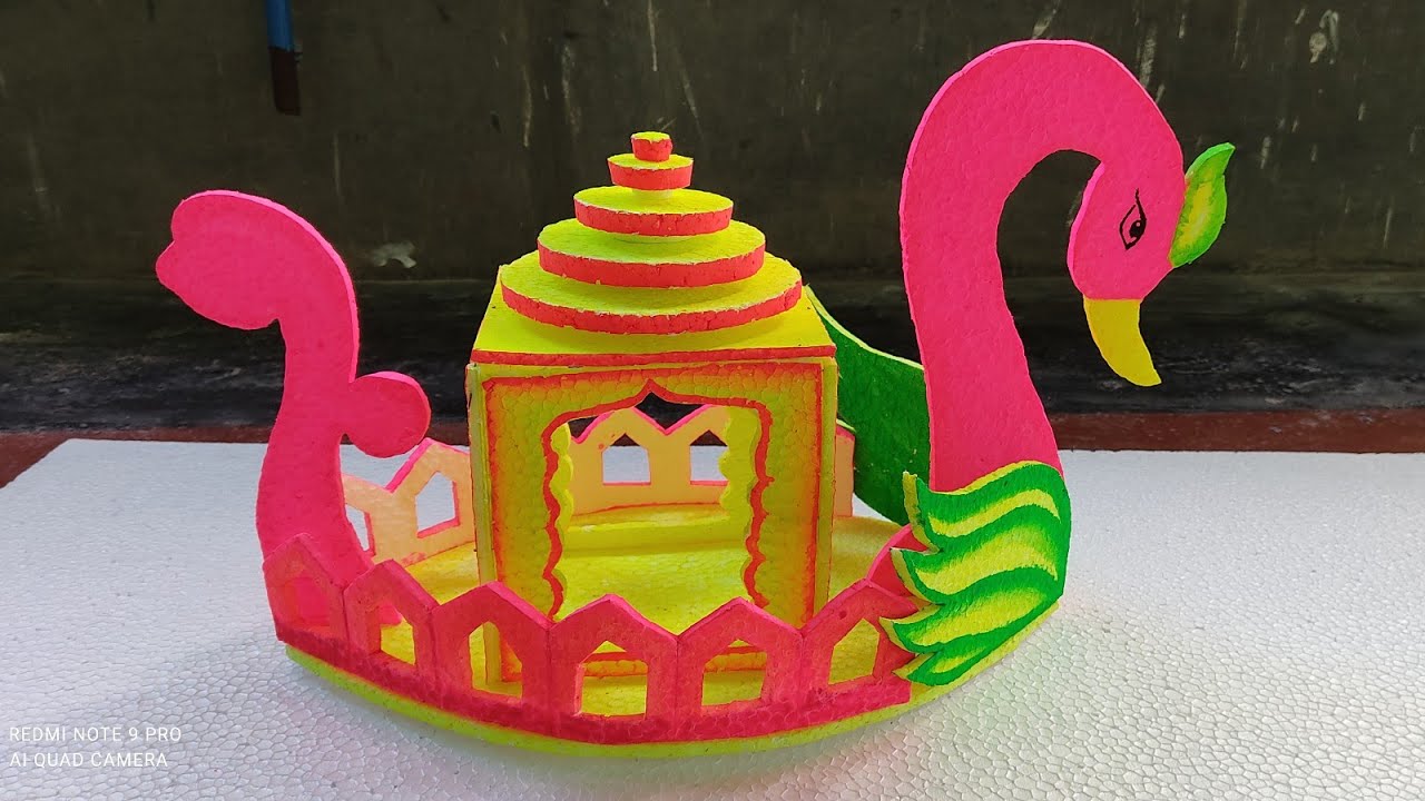 Thermocol Boat //Kartik purnima Boat Making//How To Make A Thermocol ...
