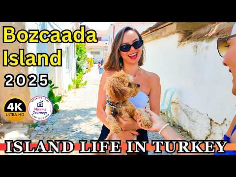 Hidden Paradise in Turkey! Bozcaada Island 4K Walking Tour | Ferry, Castle, Streets | July 2025