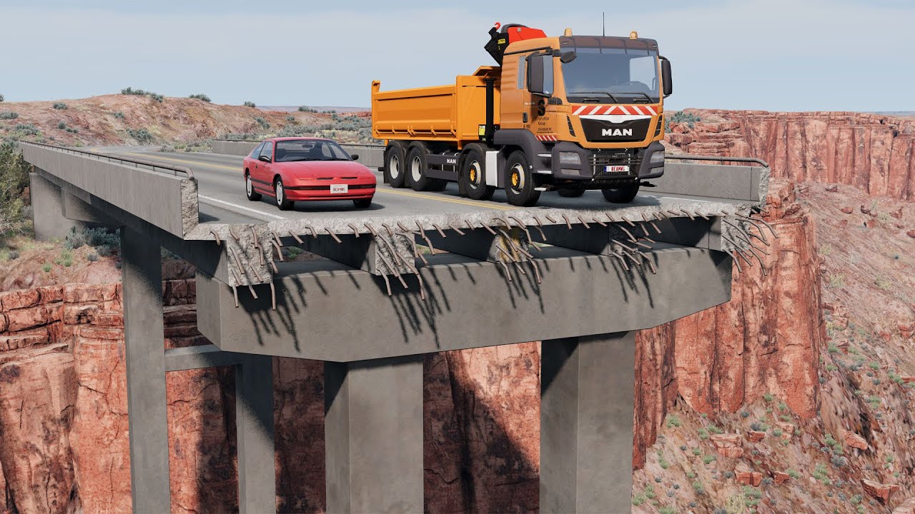 Cars vs Broken Bridge Crashes 16 - BeamNG.Drive | BeamNG High Speed ...