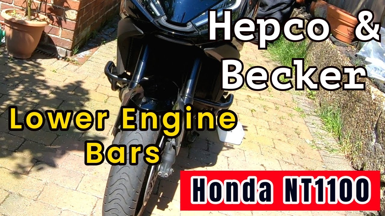 Honda NT1100 - Hepco & Becker Lower Engine Bars - YouTube