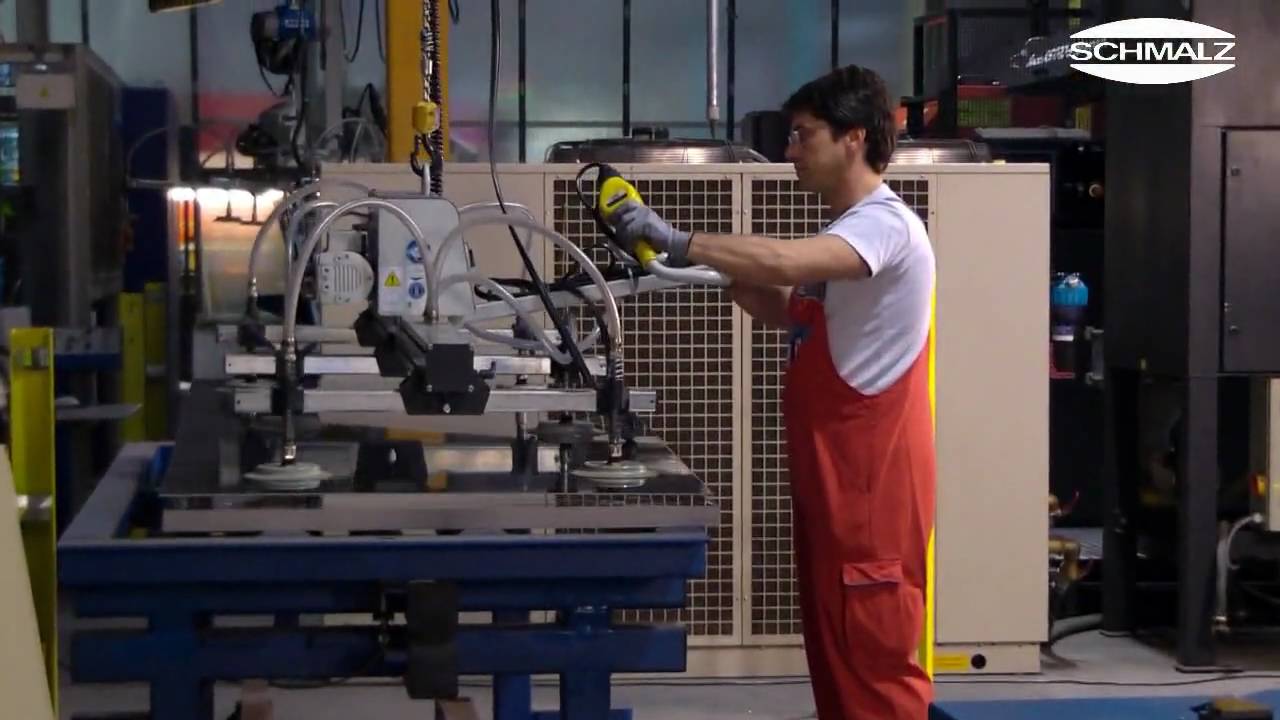 Vacuum Lifting Device - Loading of a CNC-machine with metal sheets ...