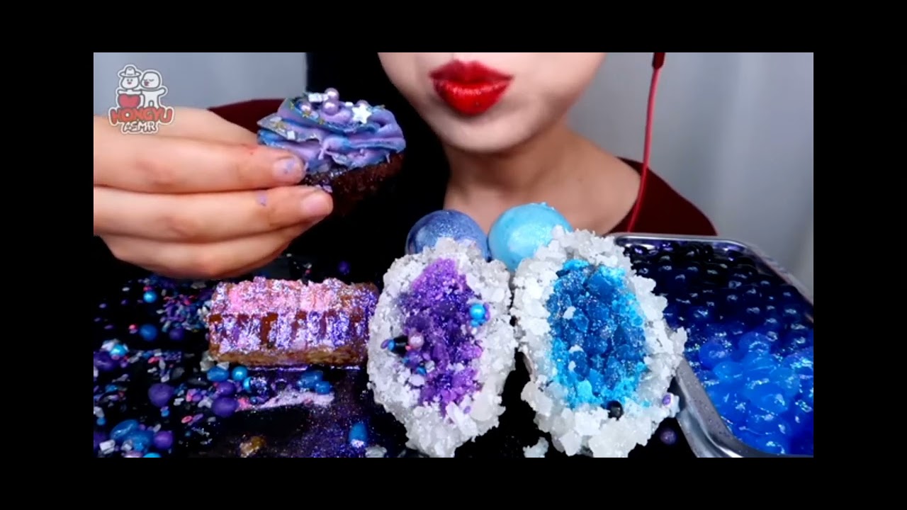 Honey comb,galaxy food,cake,pop eart,pop neptune #mukbang #hongyuasmr # ...