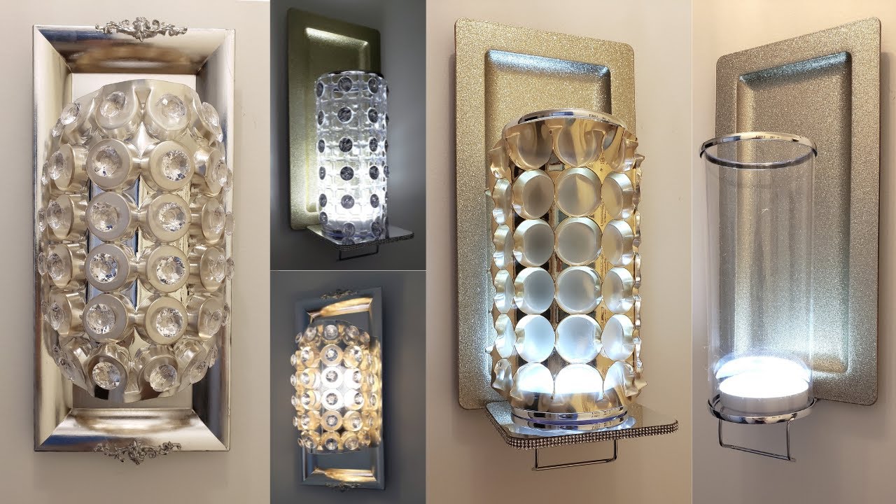 DIY Wall Sconce Ideas Using Dollar Tree Charger Plates & Swappable ...