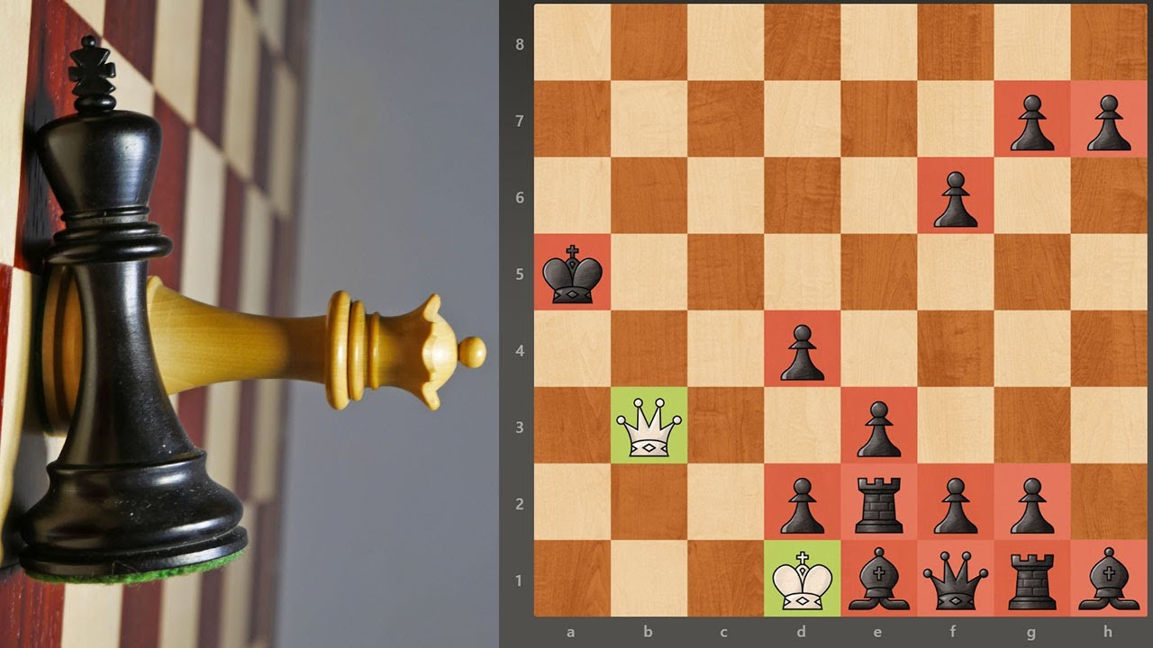 Chess Puzzle: King's Grave Or A Single Queen Against Massive Army - YouTube