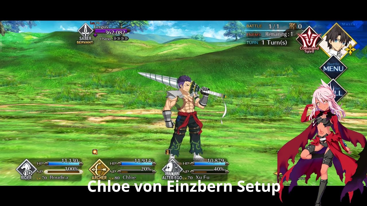 [FGO NA] Fergus Advanced Quest — Chloe von Einzbern Setup - YouTube