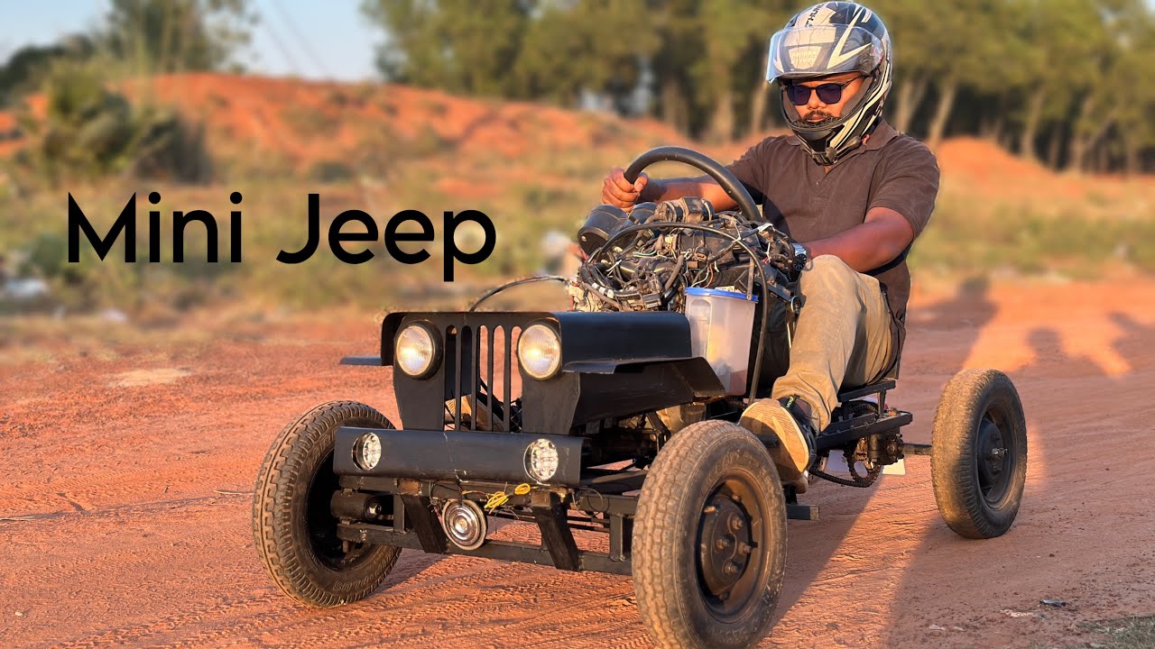 Mini Willys Jeep using Motorcycle engine. Splendor plus - YouTube