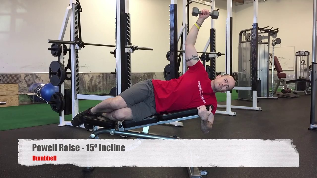 Powell Raise - 15º Incline - Dumbbell - YouTube