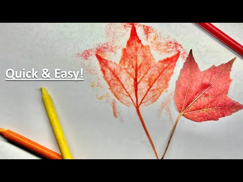 How To Make Leaf Rubbing Crayon Art - YouTube