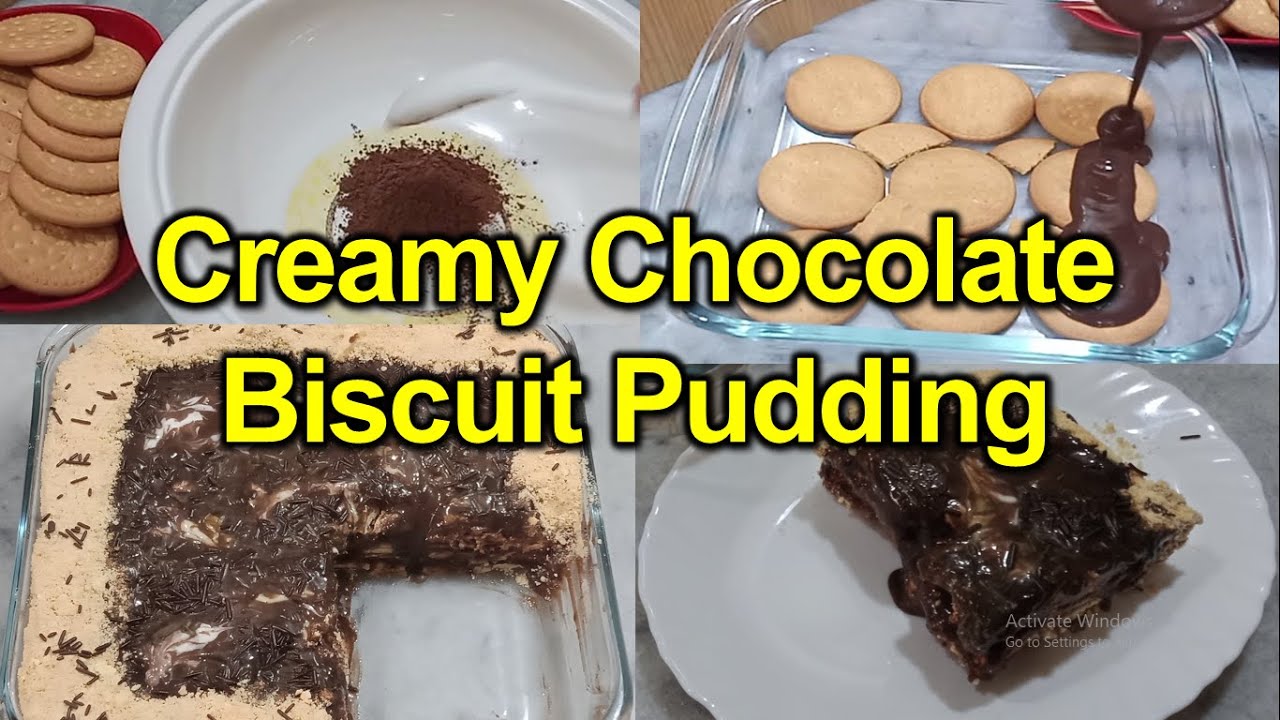 Creamy Chocolate Biscuit Pudding Recipe by Flavory Food | Easy Dessert ...