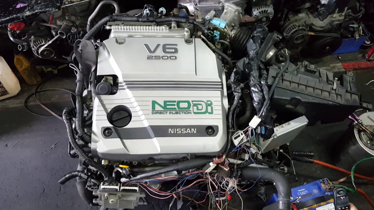 ติดเครื่อง VQ25 V6 2.5 AT CEFIRO A33 (start up VQ25 V6 Engine) - YouTube