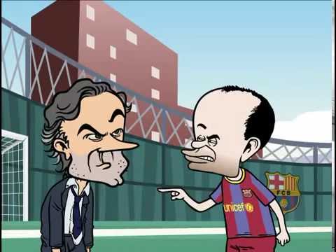 MarcaToons Iniesta Se Pelea Con Messi - YouTube