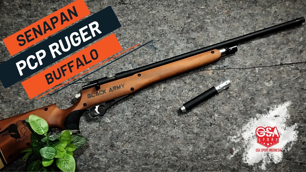 SENAPAN ANGIN PCP RUGER BLACK ARMY BUFFALO SINGLESHOOT #082140858045 ...