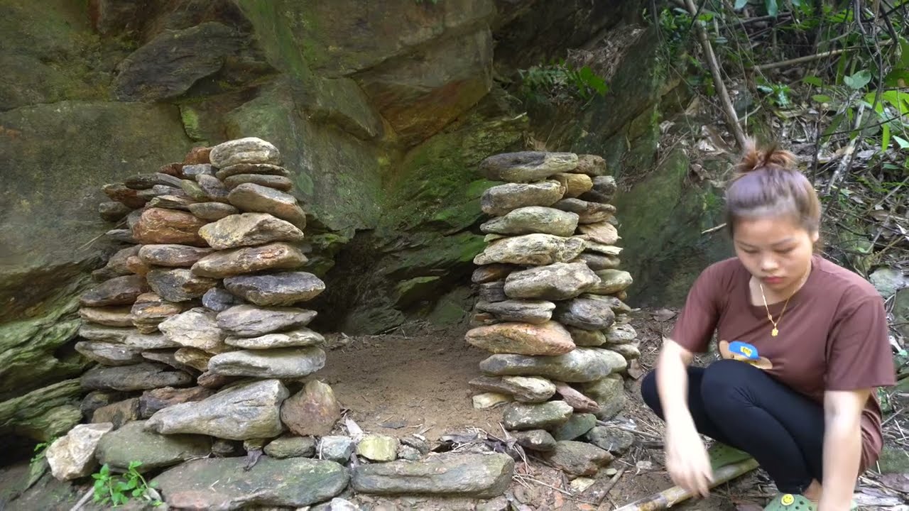 Full Video: 30 days building Stone survival shelter! Solo bushcraf ...
