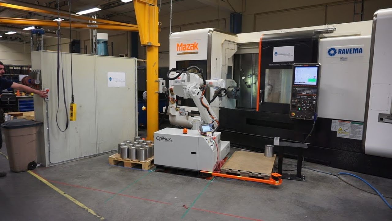 CNC Lathe - OpiFlex Flexble Mobile Robot Cell with Fenceless Safety and ...