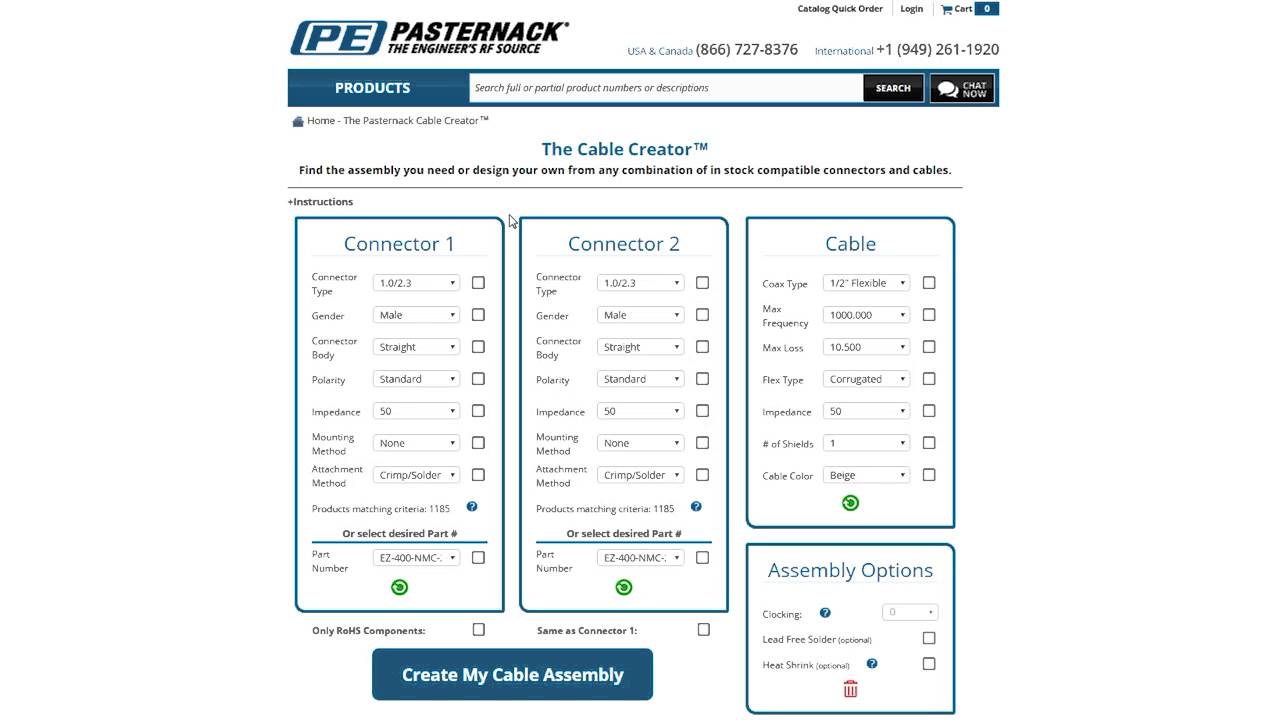 Using Pasternack's Cable Creator - YouTube