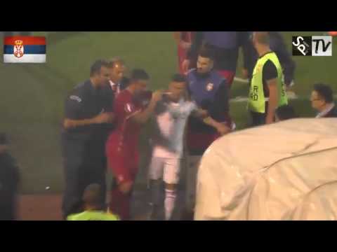 Aleksandar Kolarov protects Albanians with his body