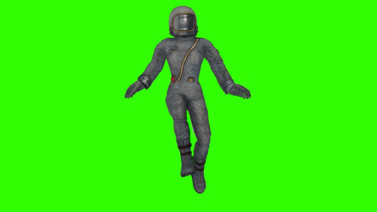 astronaut fly idle animated front chroma - YouTube