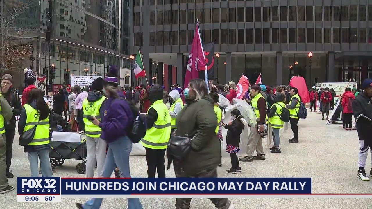 Hundreds participate in Chicago May Day rally - YouTube