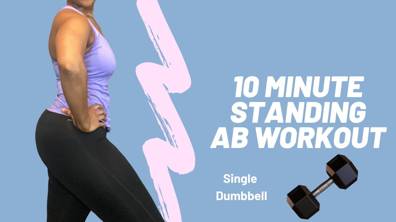 10-Minute Standing Ab Workout with Single Dumbbell - YouTube