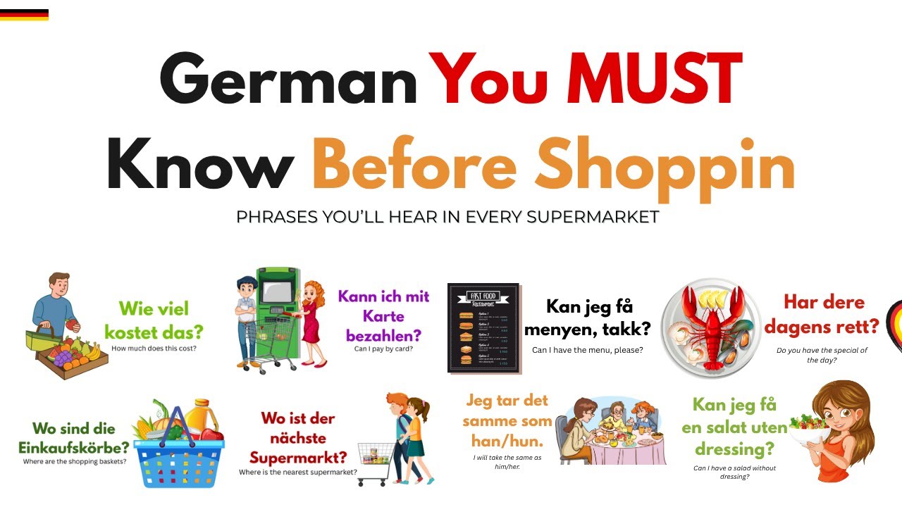 40 German Phrases for Supermarket Shopping 🛒 - YouTube