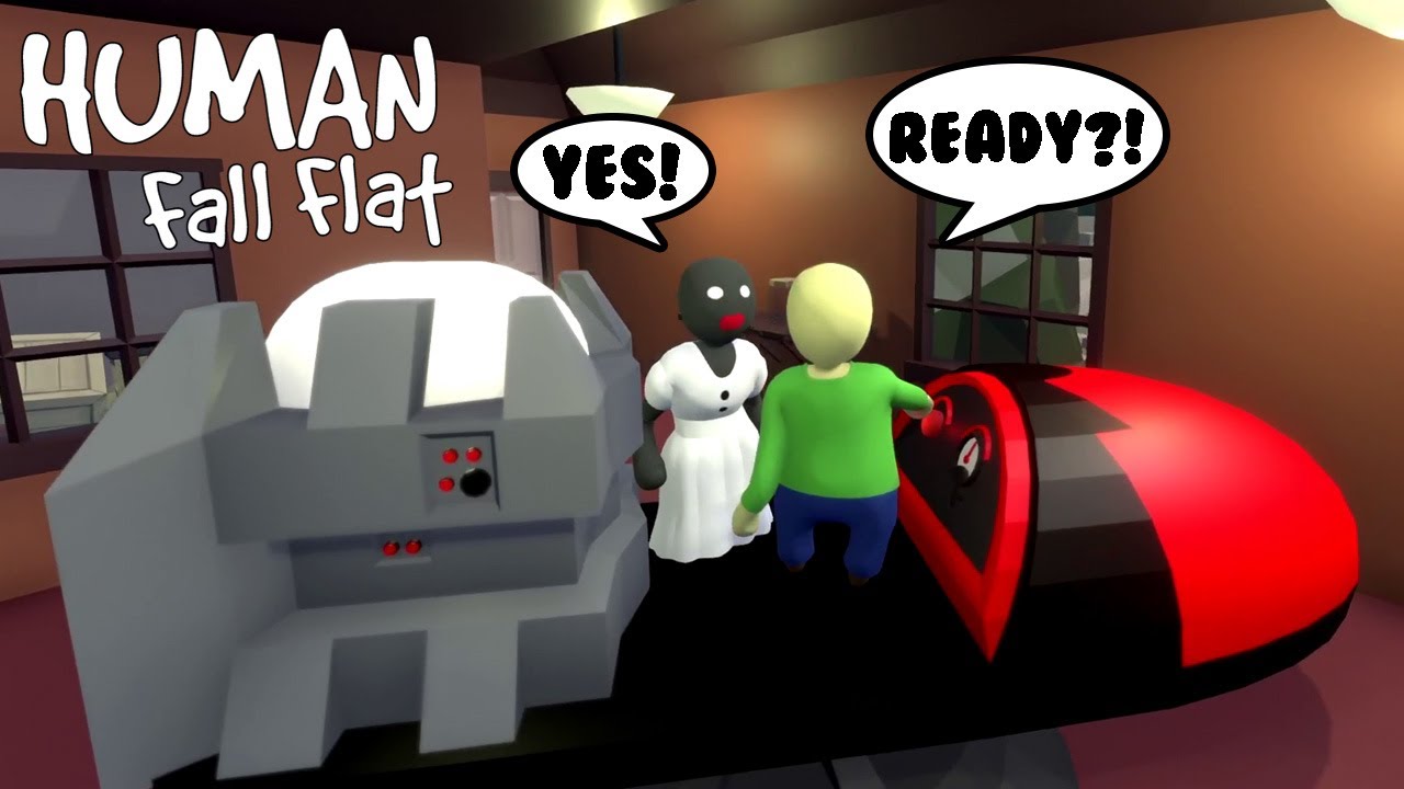 BALDI AND GRANNY USING TIME MACHINE in HUMAN FALL FLAT - YouTube