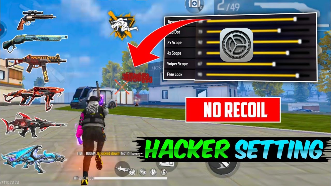 Hacker sensitivity settings in free fire | one tap headshot sensitivity ...