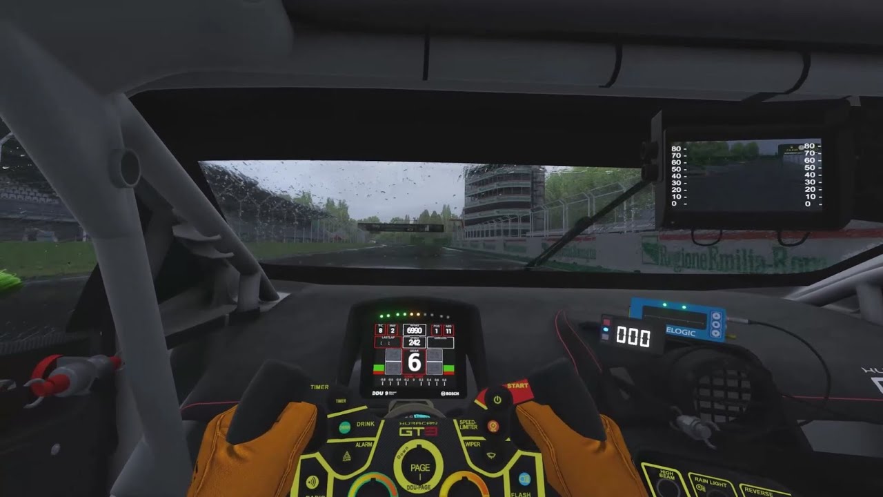 VR heavy rain imola Lamborghini GT3 Assetto Corsa - YouTube