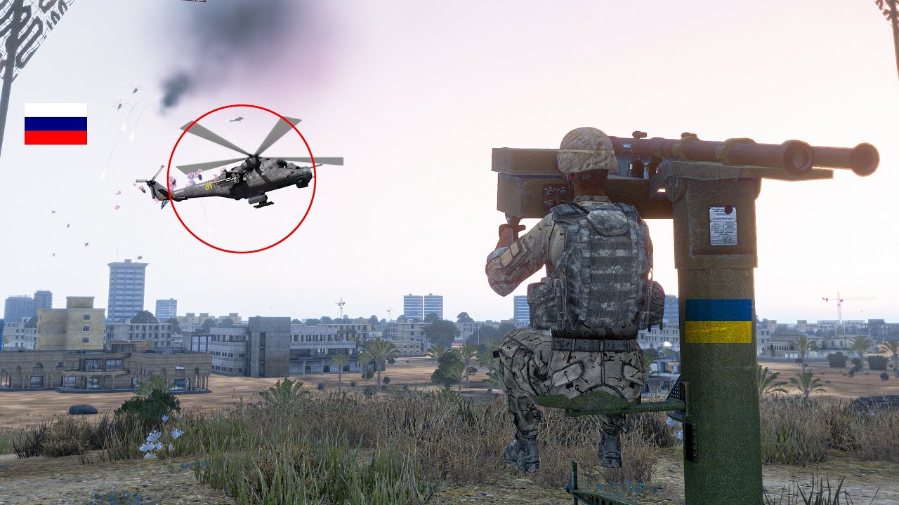 Russia’s Most Advanced Attack Helicopter destroyed by fire | MI-35 AIIigator| Downed by IGLA ...