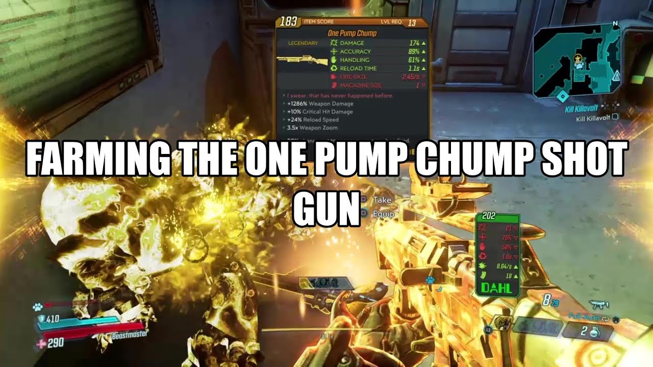 Border lands 3 farming one pump chump shot gun - YouTube