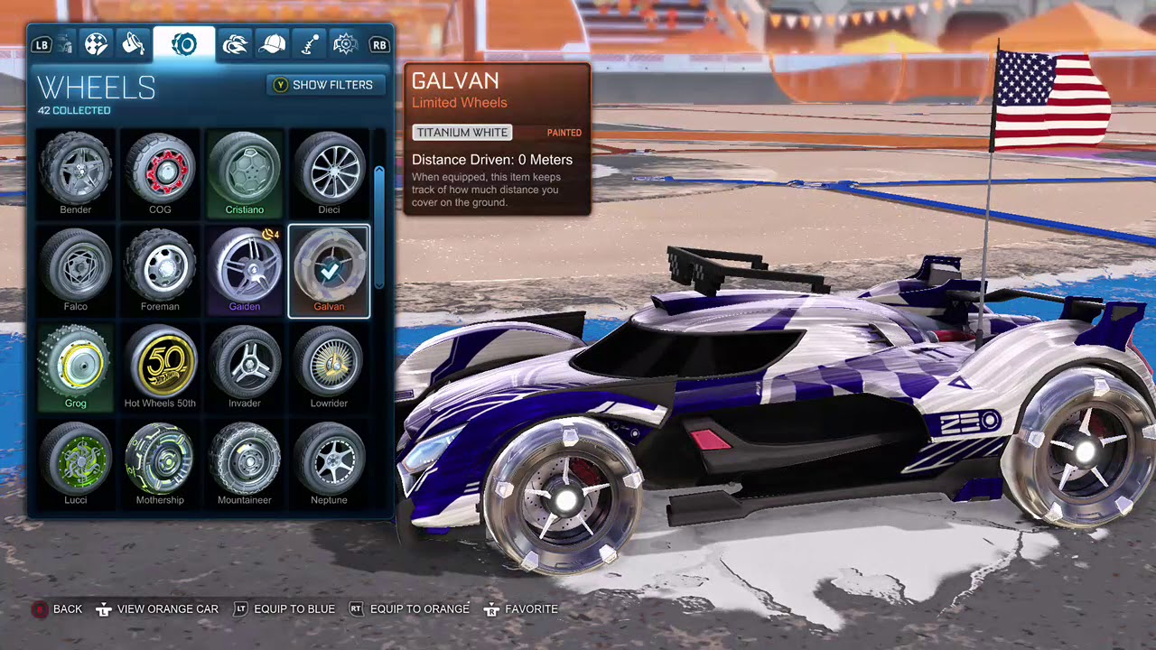 TITANIUM WHITE GALVAN WHEELS ON ROCKET LEAGUE!!!! - YouTube
