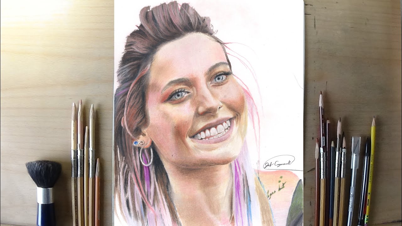 #drawing Paris Jackson | Colored Pencil speed draw - YouTube