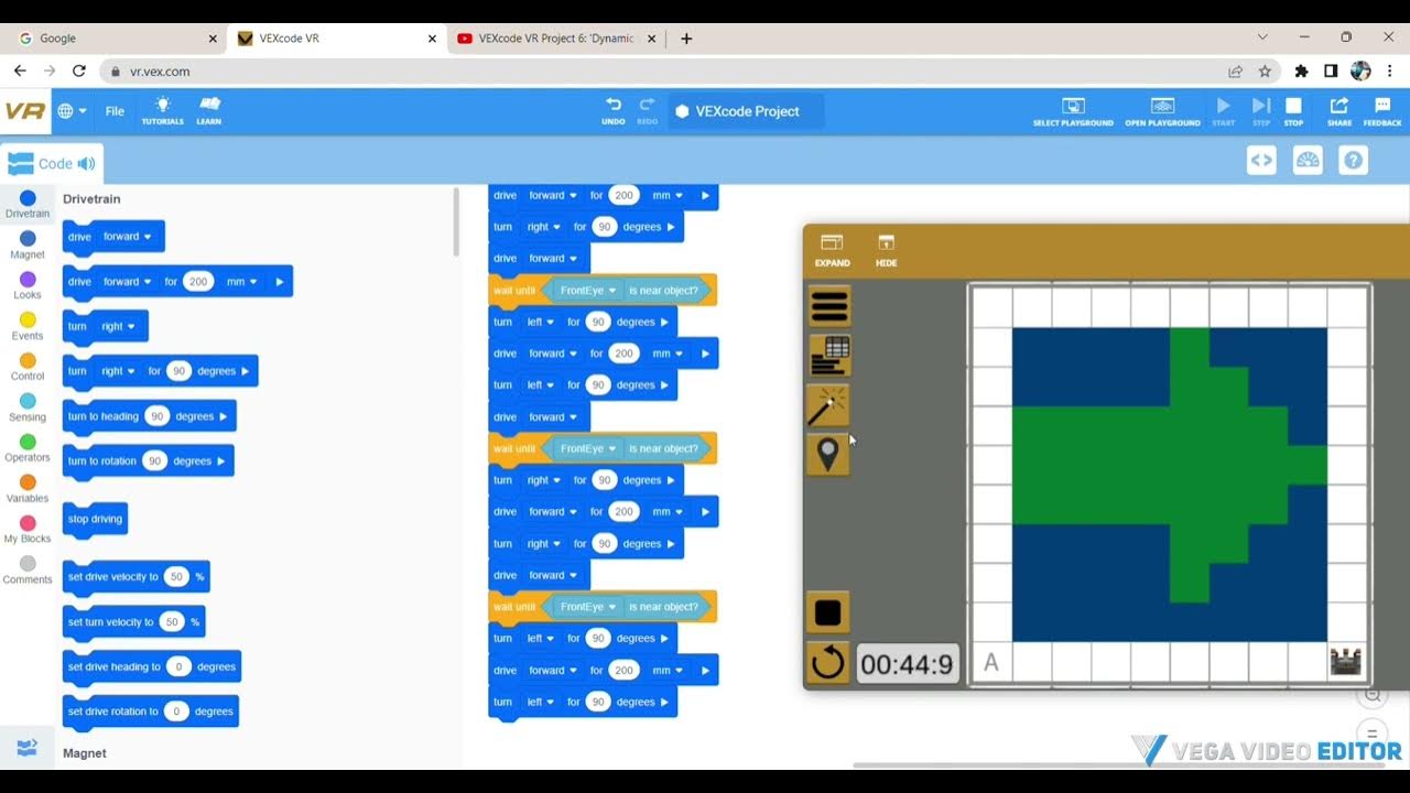 Vexcode Vr Project 16 Hidden Pixel Art Created By Trishanth Kumar Youtube