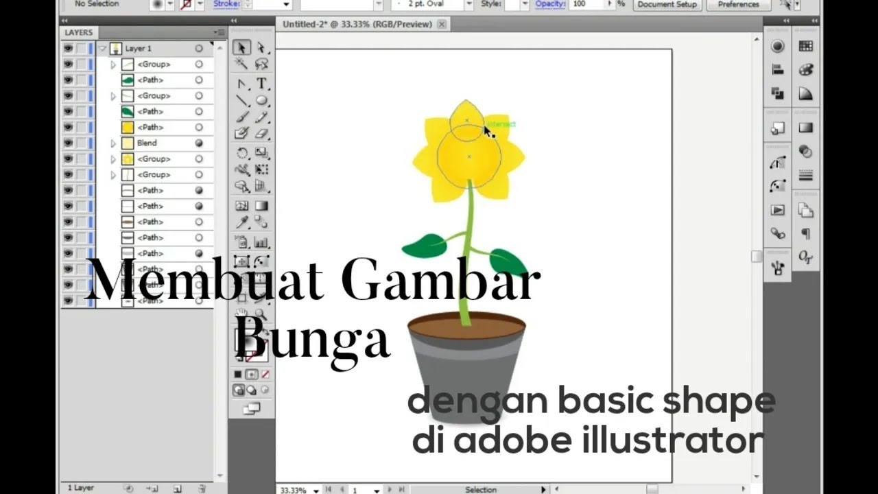 Cara Membuat Bunga Dari Basic Shape di Adobe Illustrator - YouTube