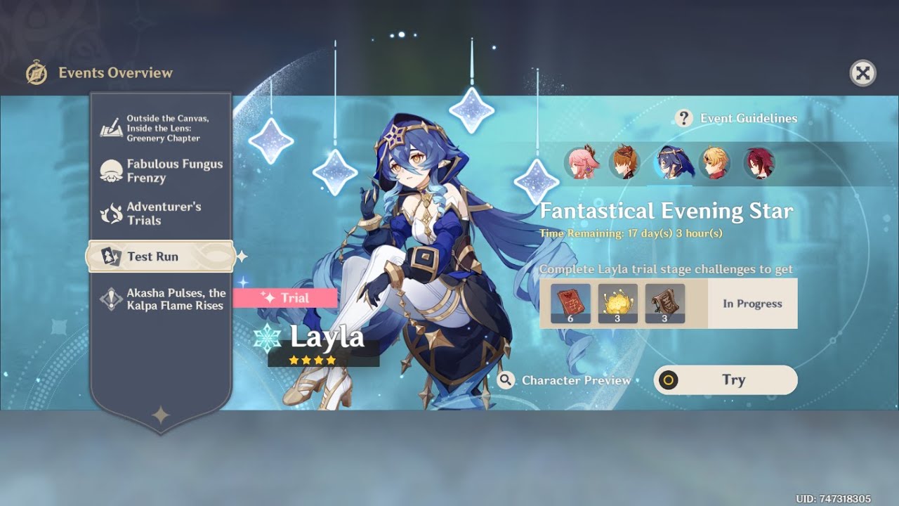 Test Run 3.2 LAYLA [Shield] Fantastic Evening Star [GENSHIN IMPACT ...