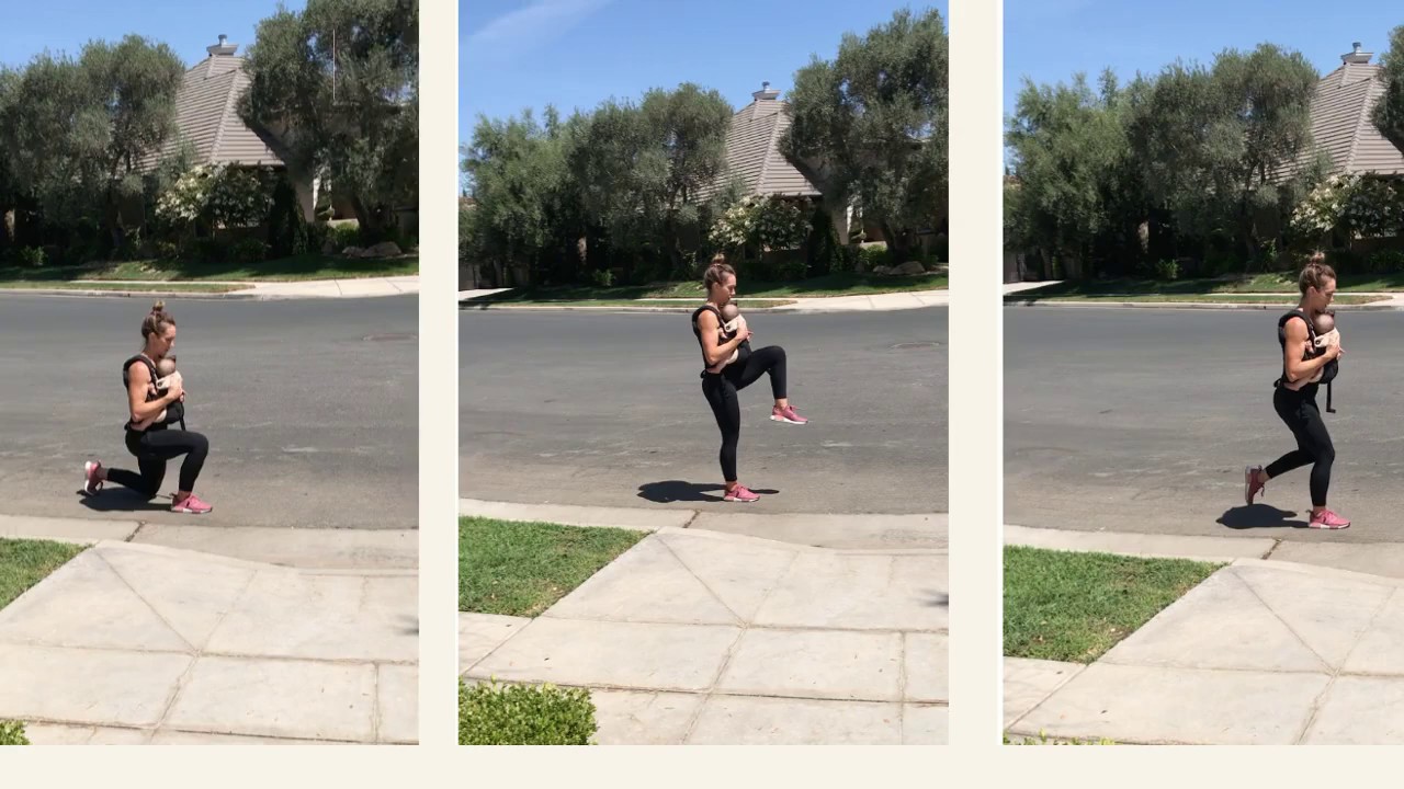 Babywearing walking lunge-Reverse lunge combo - YouTube